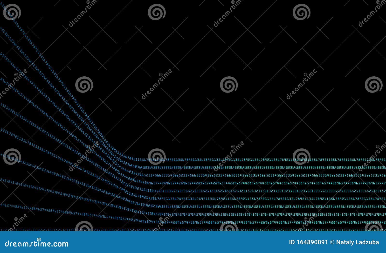 It Abstract Dark Background with Different Numbers Stock Vector ...