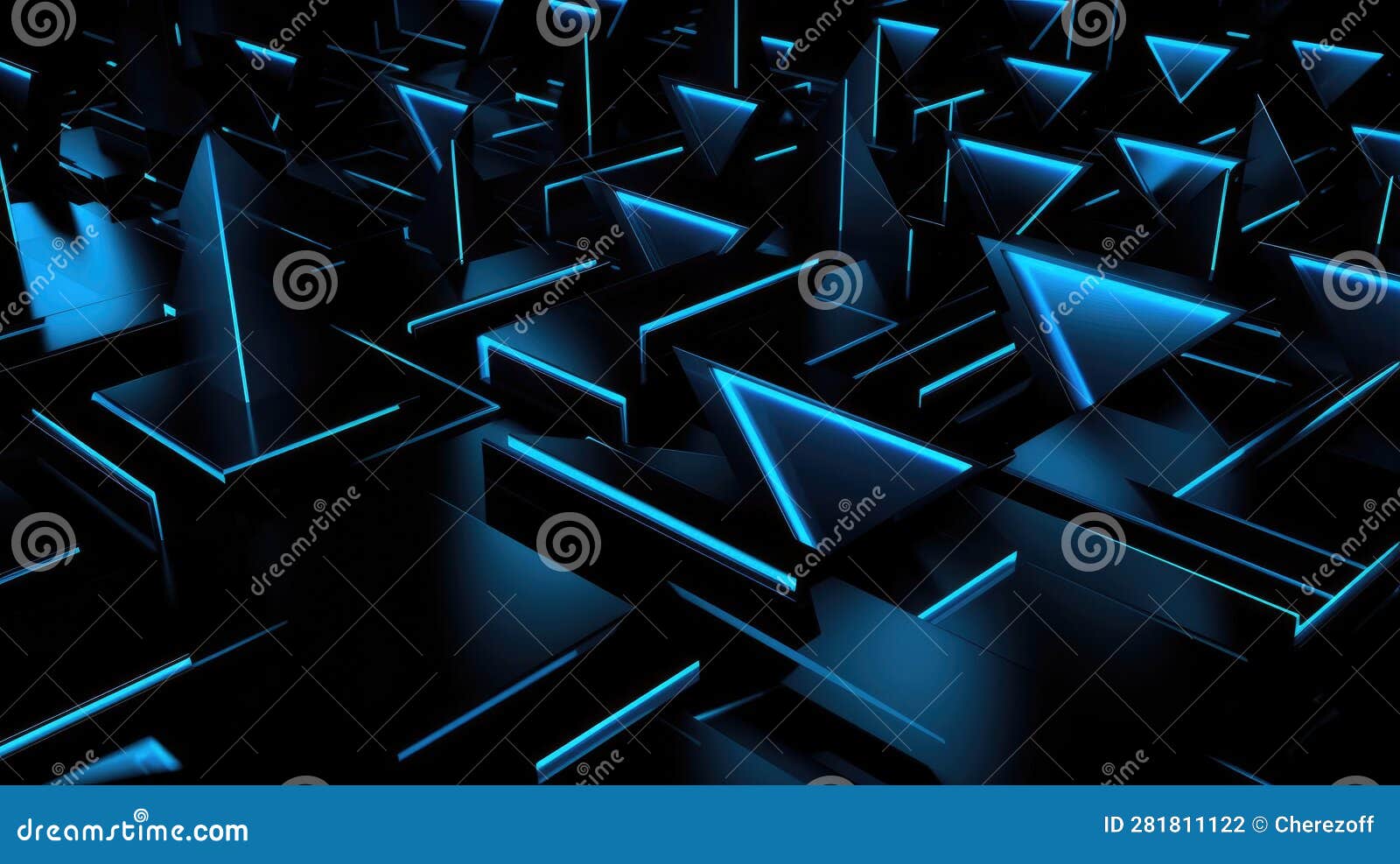 Abstract Dark Blue Background with Luminous Elements Stock Illustration ...