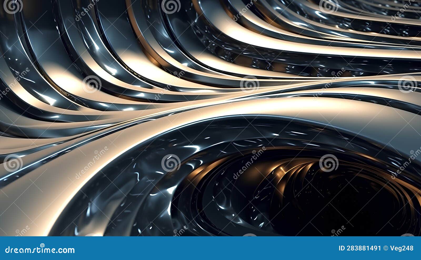 Abstract Dark Background with Metal Waves. Stock Illustration ...
