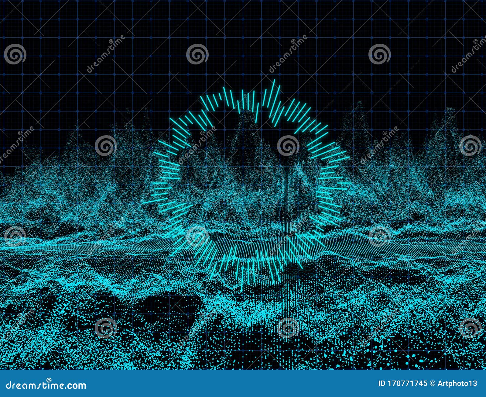 Abstract Dark Background with Moving Loop Texture Particles.Motion ...