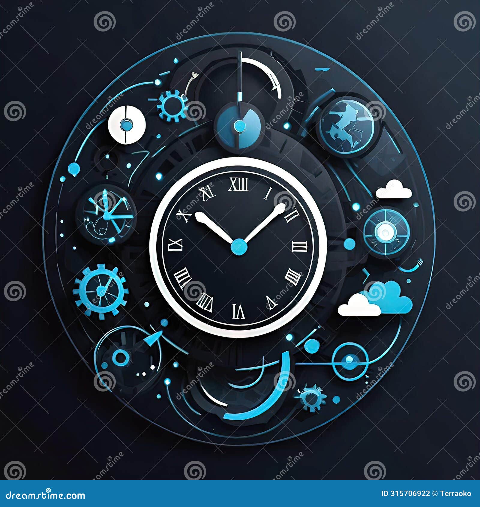 Abstract Dark Background on the Theme of Technology, Symbolizing the ...