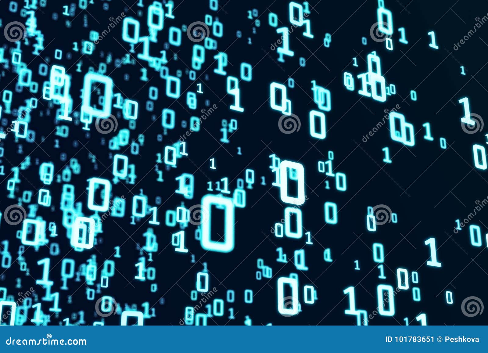 Dark Binary Code Background Stock Illustration - Illustration of light ...