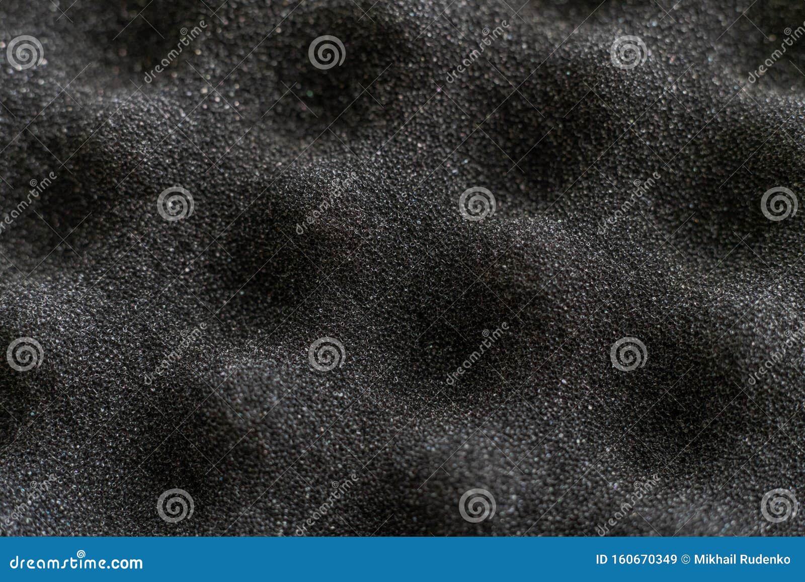 Abstract Dark Black Foam Rubber Texture, Macro View, Protection ...
