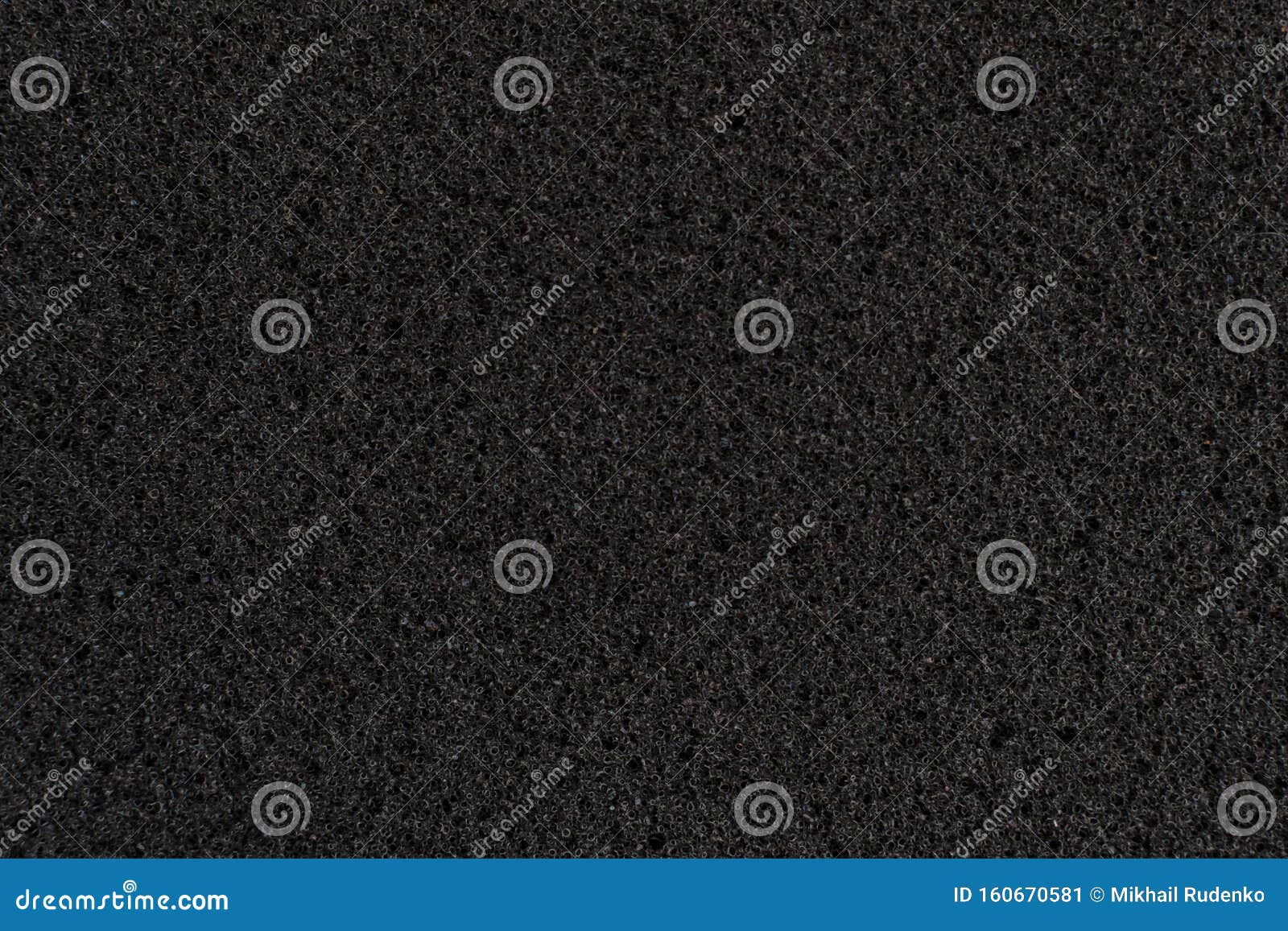 Abstract Dark Black Foam Rubber Texture, Macro View, Protection ...