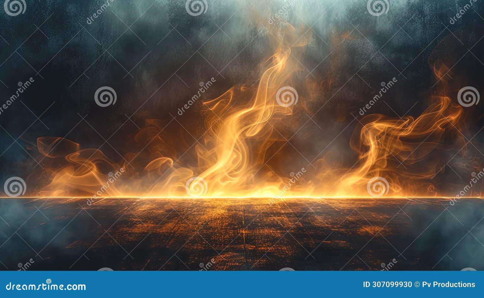 Abstract Dark Blue Background with Burning Fire. Stock Photo - Image of ...