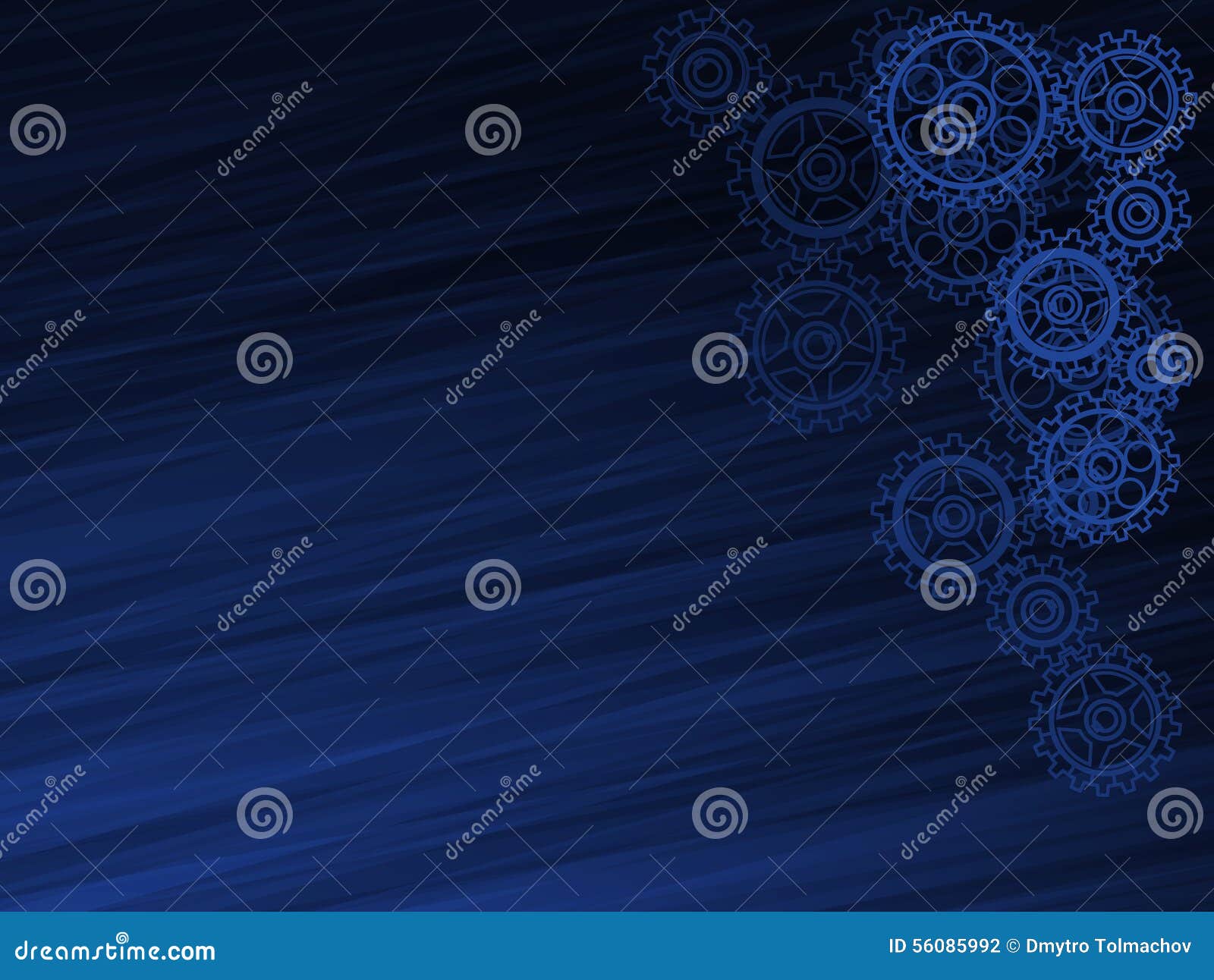 Abstract Dark Blue Background with the Gears Stock Illustration ...