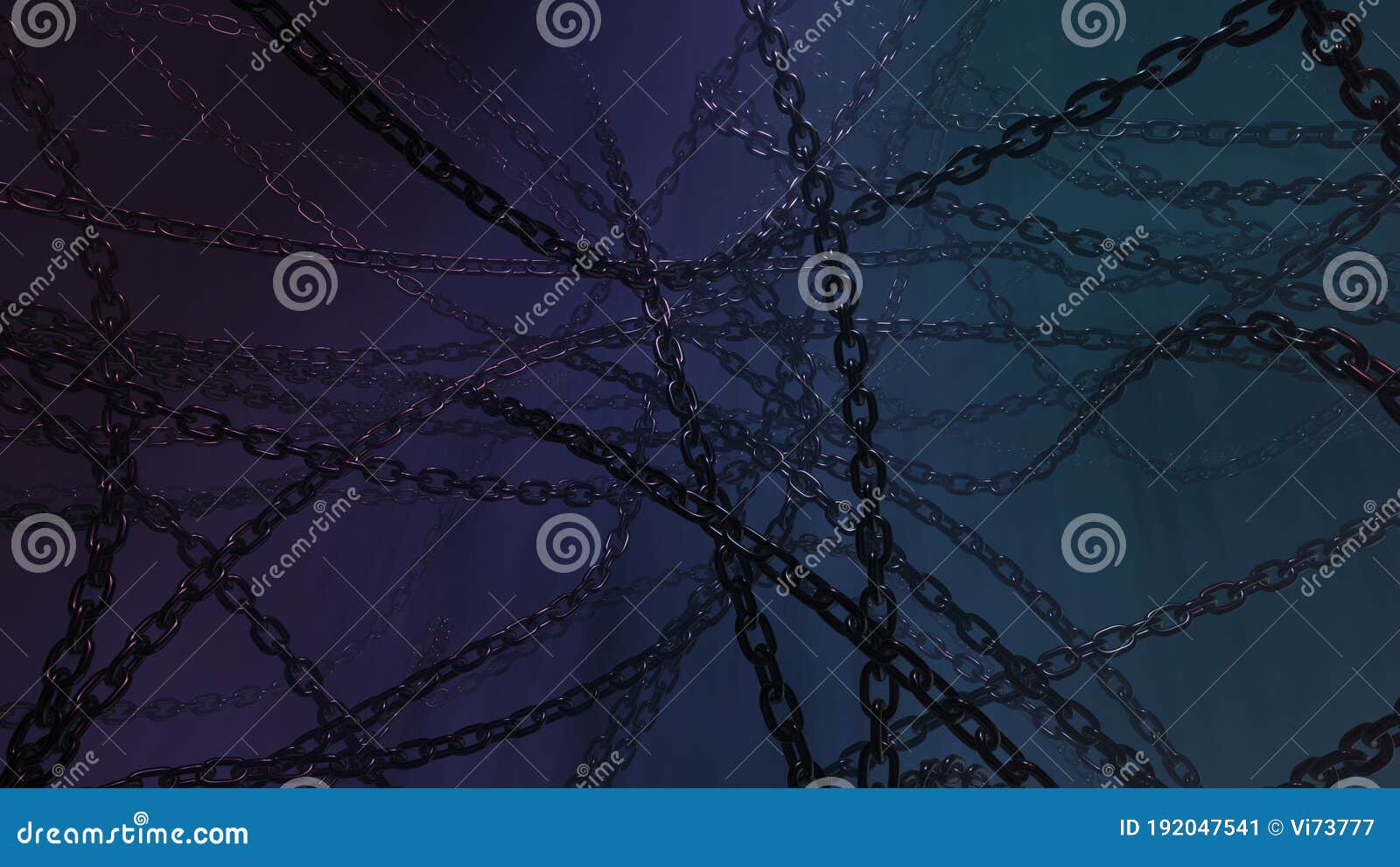 Abstract Dark Blue Background with Metal Chain. Horror Design Concept ...