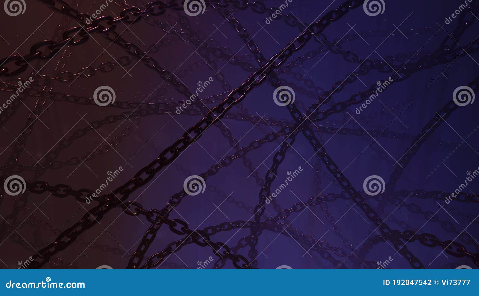 Abstract Dark Blue Background with Metal Chain. Tangled Chains Horror ...