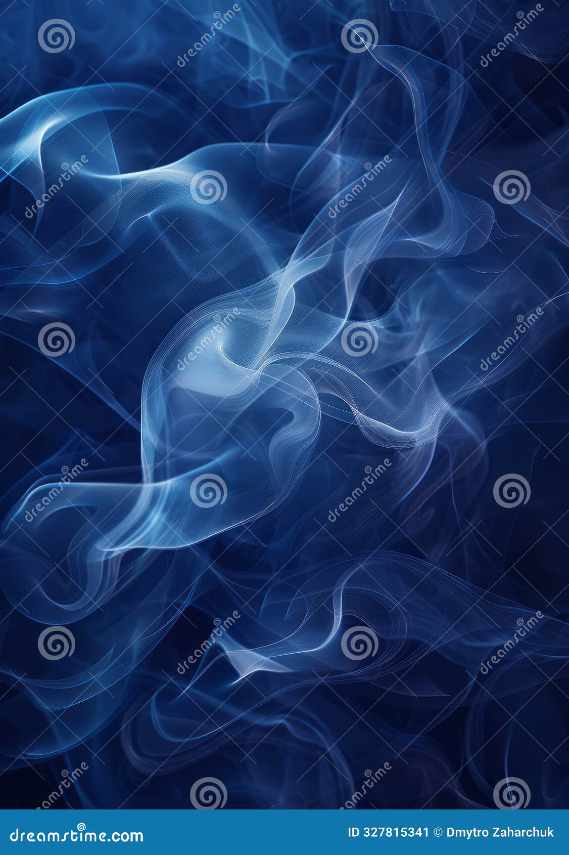 The Abstract Dark Blue Background is Punctuated by Wisps of Smoke and ...