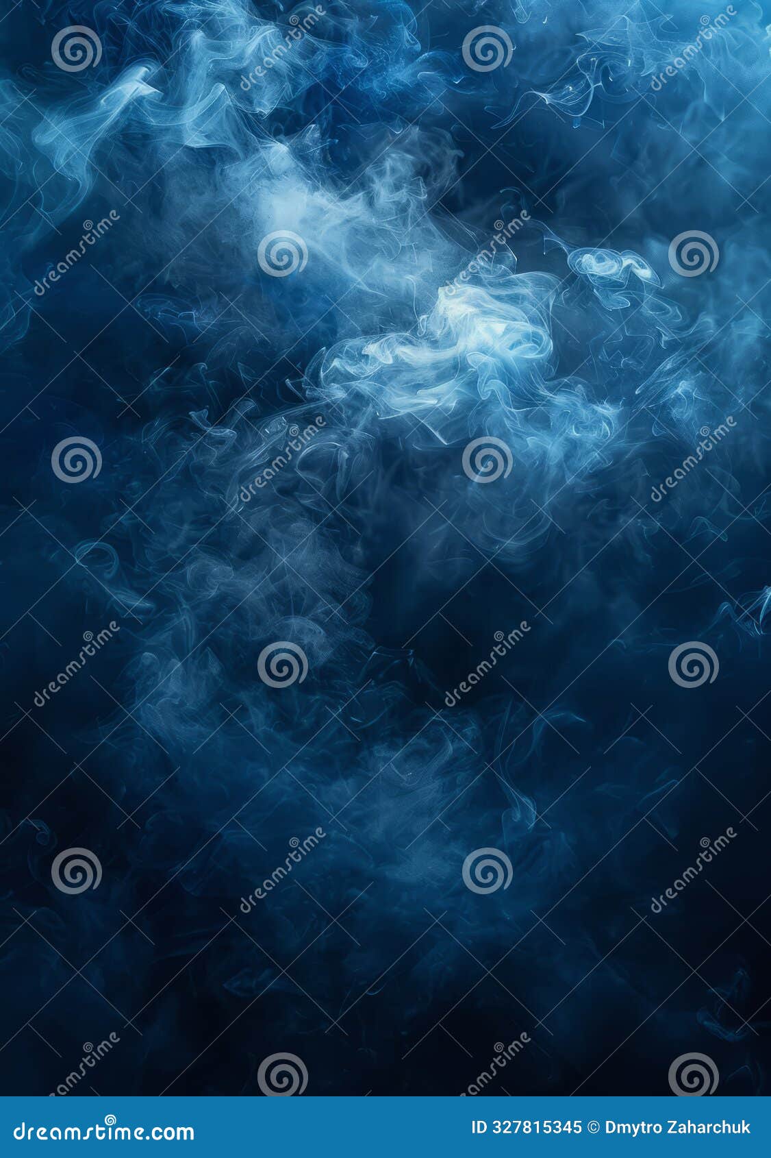 The Abstract Dark Blue Background is Punctuated by Wisps of Smoke and ...