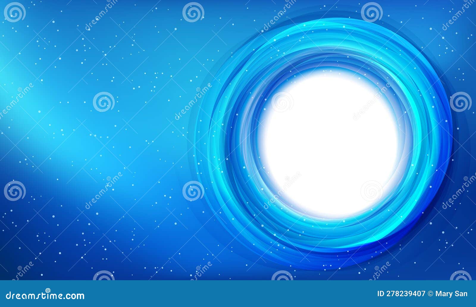 Abstract Starry Dark Blue Background with a Round Frame with Copy Space ...