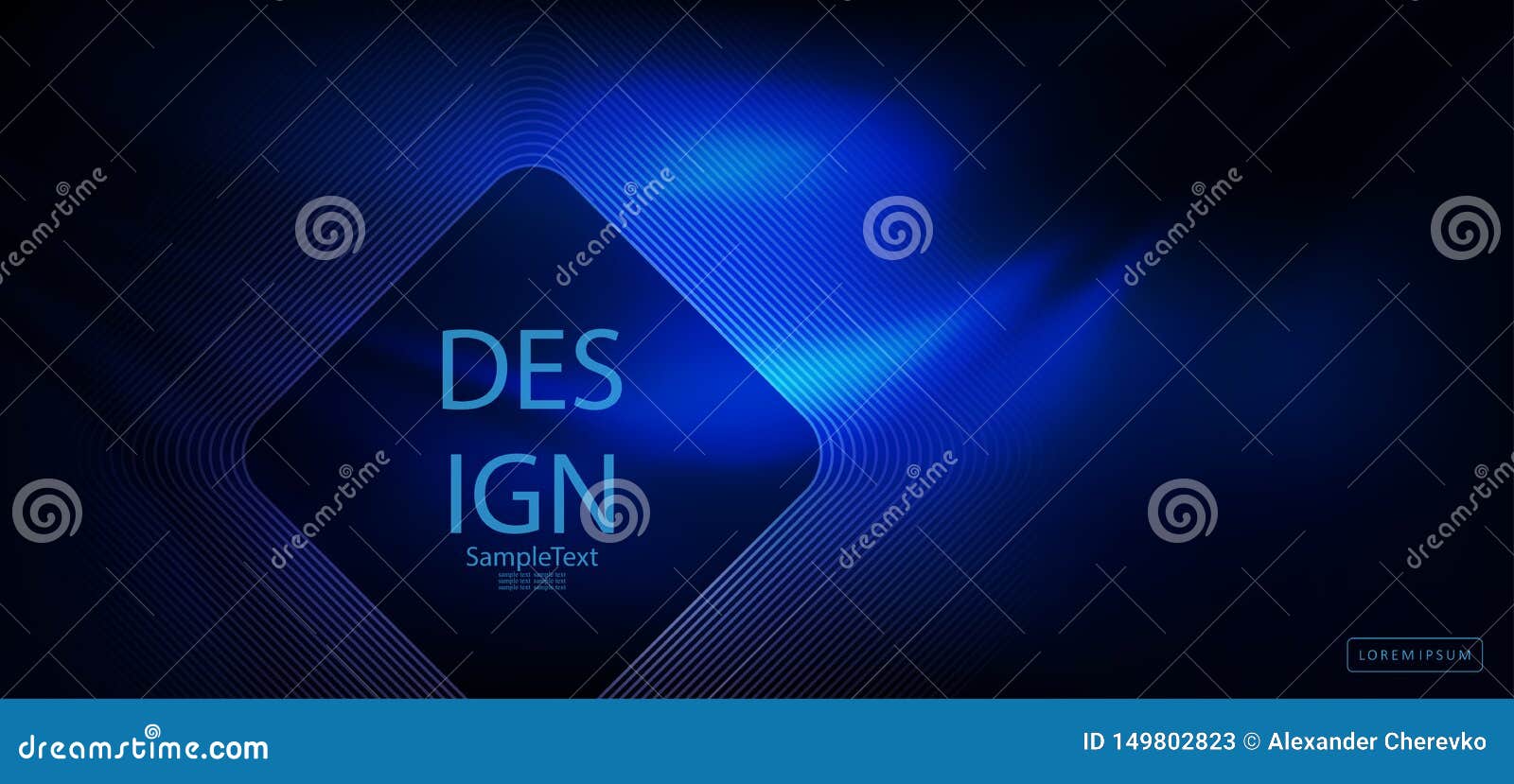 Abstract Dark Blue Background with Square Frame of Thin Lines Stock ...