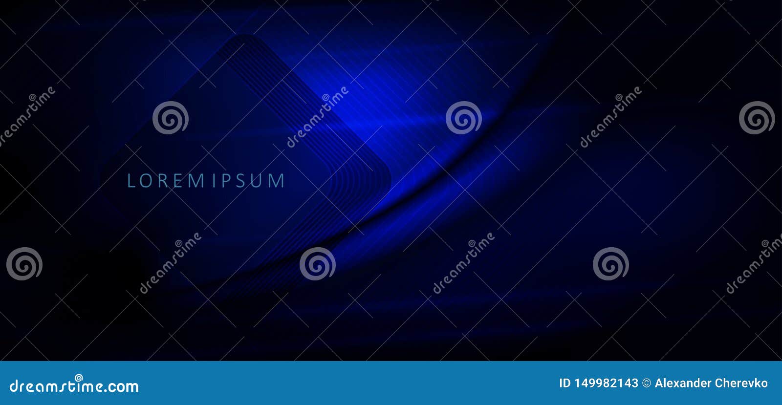 Abstract Dark Blue Background with Square Frame and Wide Stripes Stock ...