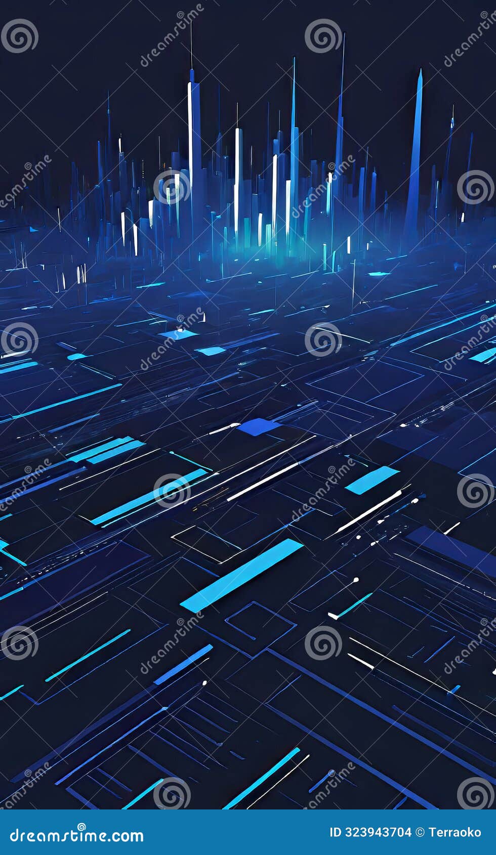 Abstract Dark Blue Background, Statistical Resampling Data Sci-fi ...