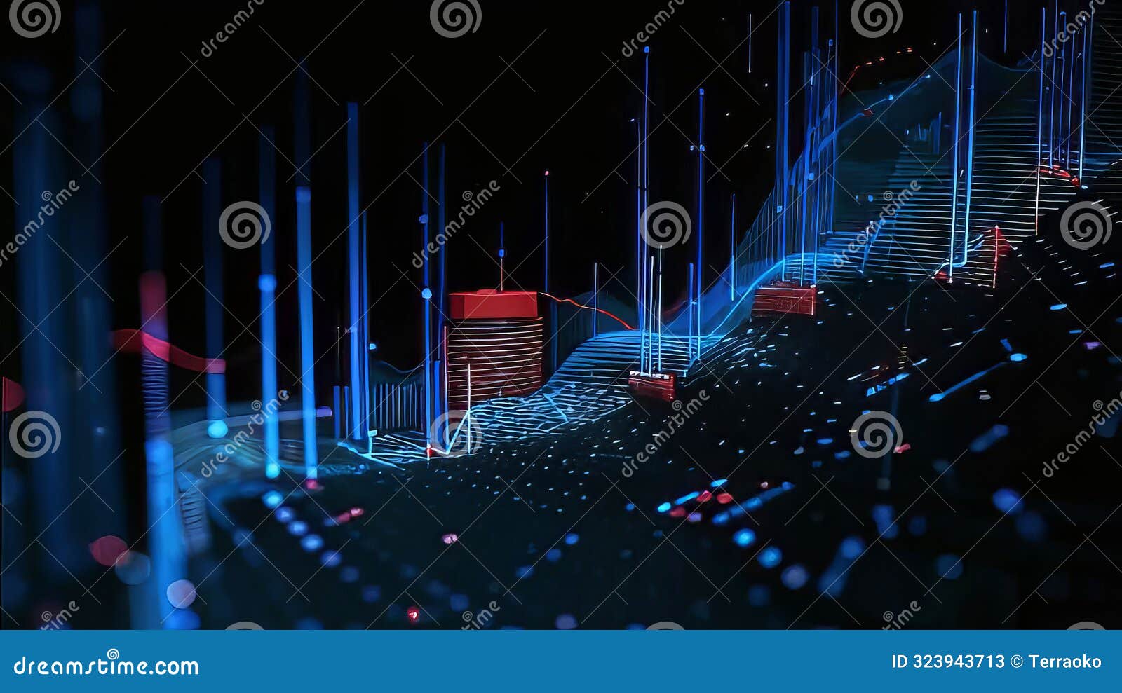 Abstract Dark Blue Background, Statistical Resampling Data Sci-fi ...