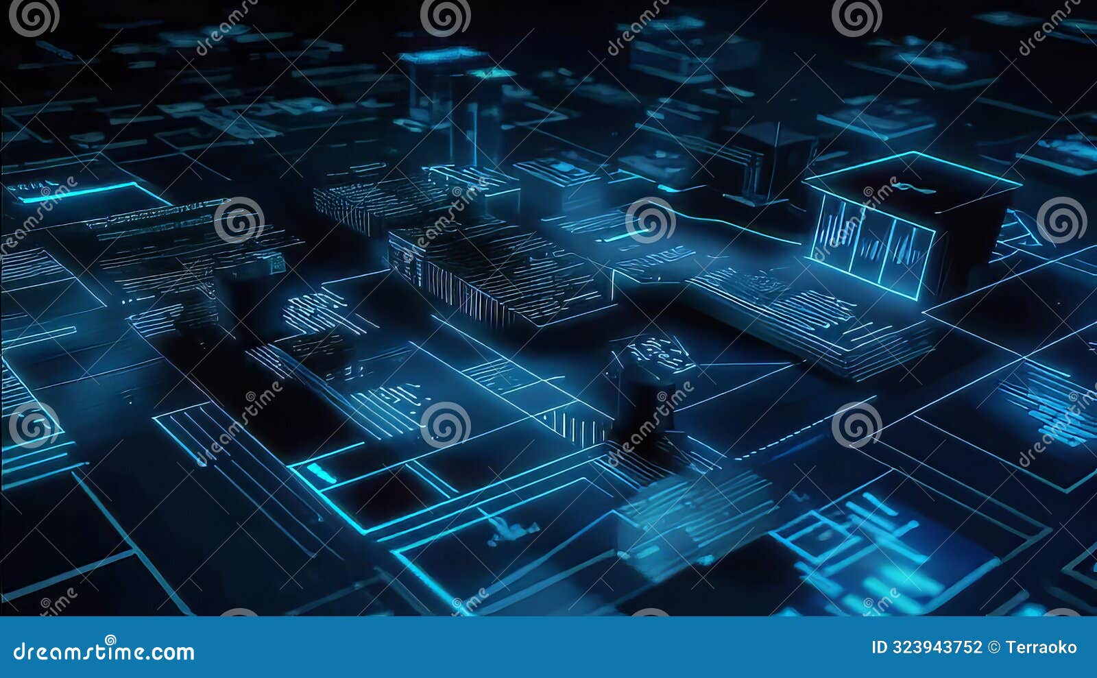 Abstract Dark Blue Background, Statistical Resampling Data Sci-fi ...