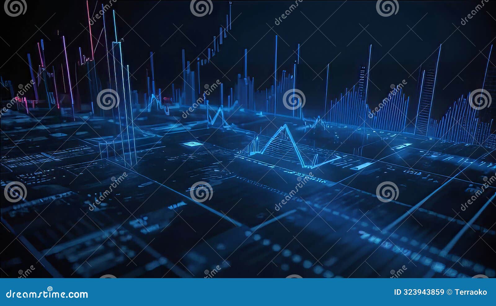 Abstract Dark Blue Background, Statistical Resampling Data Sci-fi ...