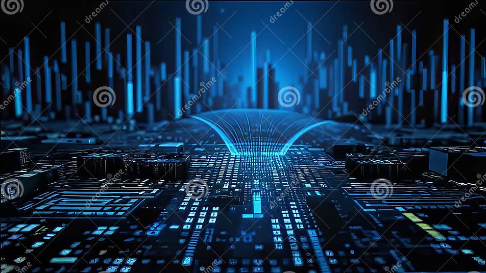 Abstract Dark Blue Background, Statistical Resampling Data Sci-fi ...