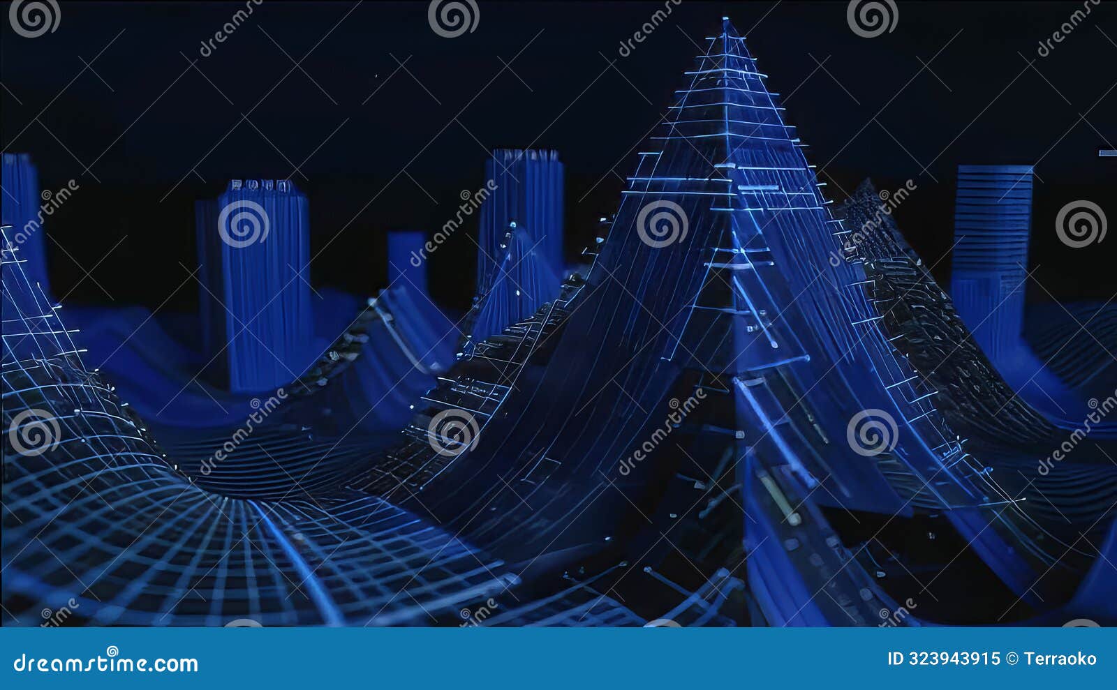 Abstract Dark Blue Background, Statistical Resampling Data Sci-fi ...