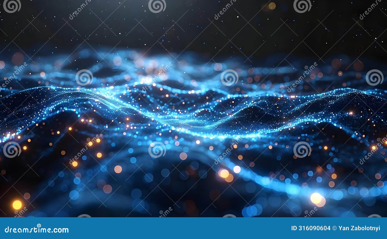 Abstract Dark Blue Cyberspace Background with Themes of Big Data and ...