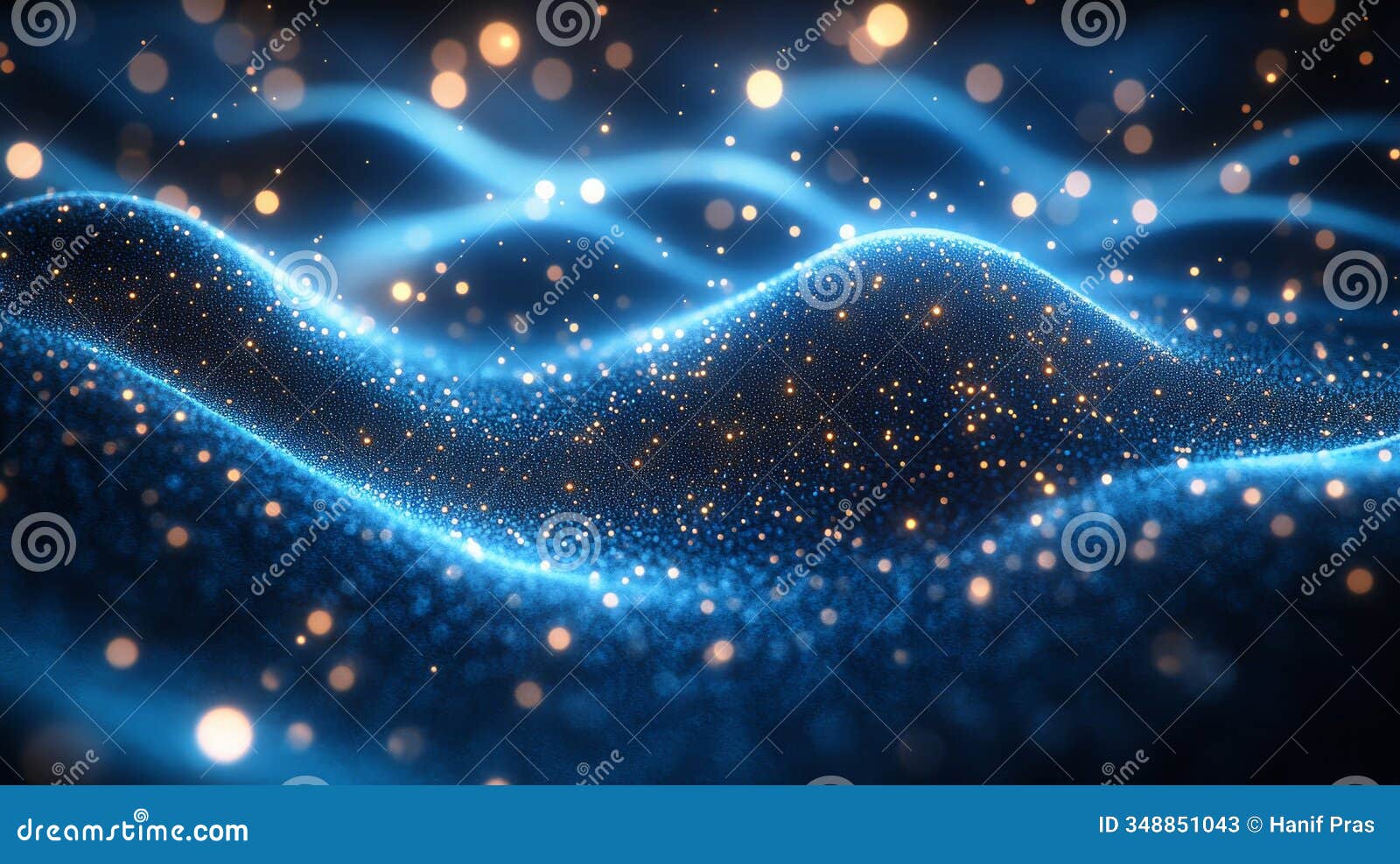 Abstract Dark Blue Digital Background with Sparkling Blue Light Stock ...