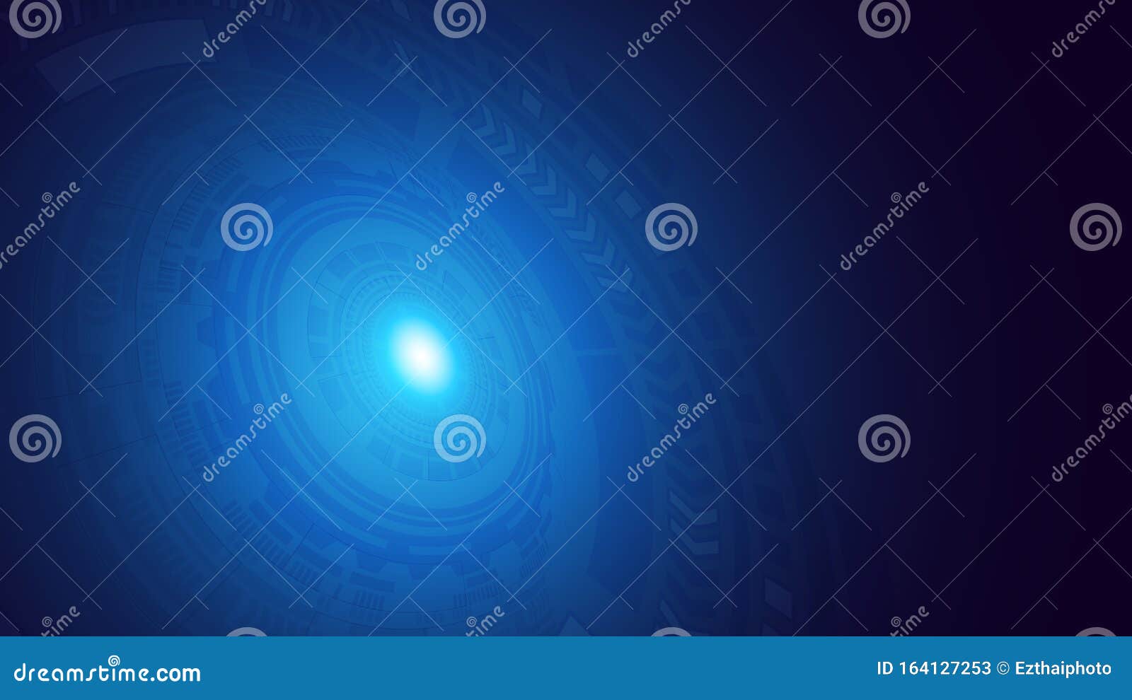 Abstract Dark Blue Digital Hud Futuristic Circle Circuits Patterns With ...