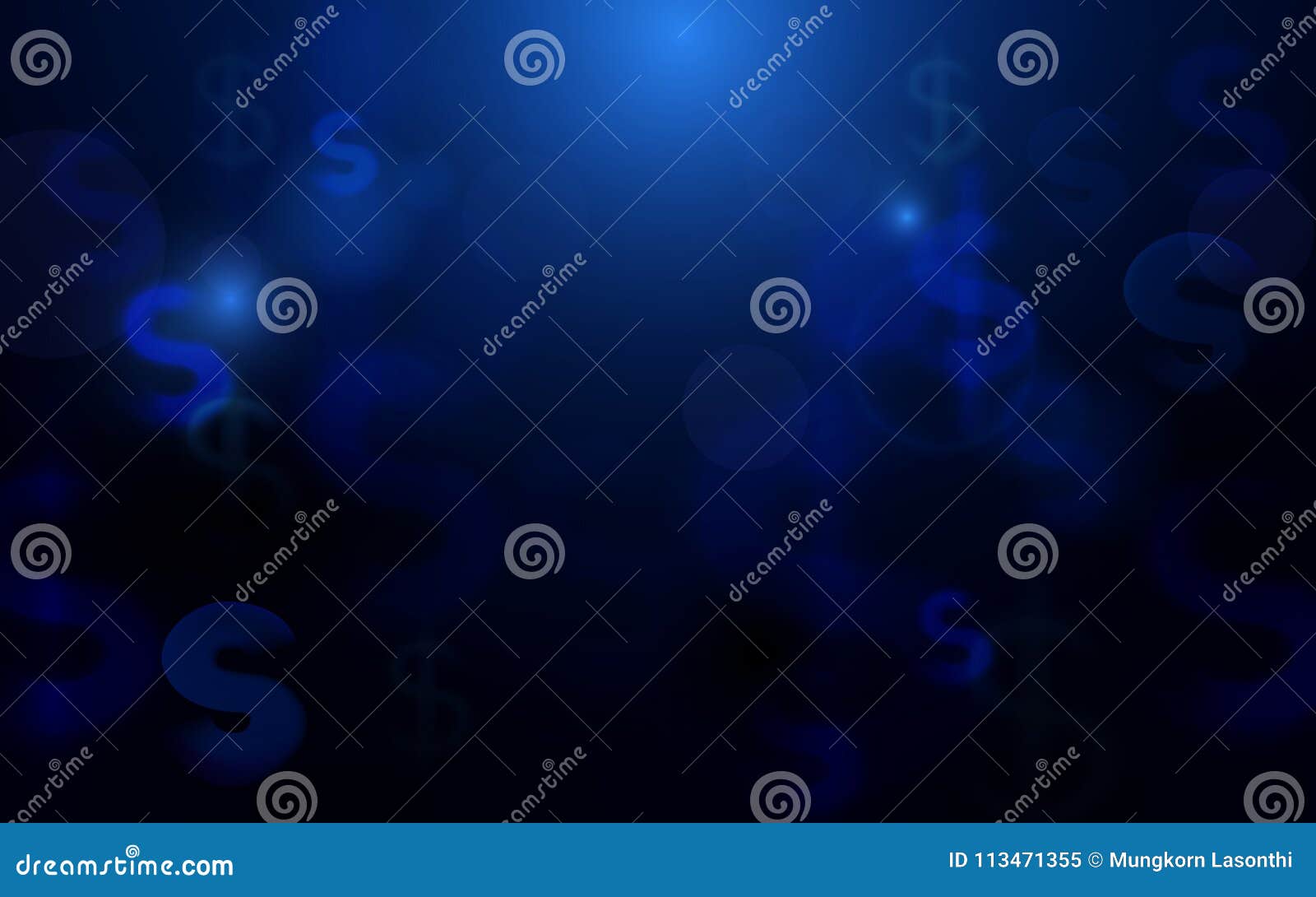 Abstract Dark Blue Dollars Sign Background. Stock Illustration ...