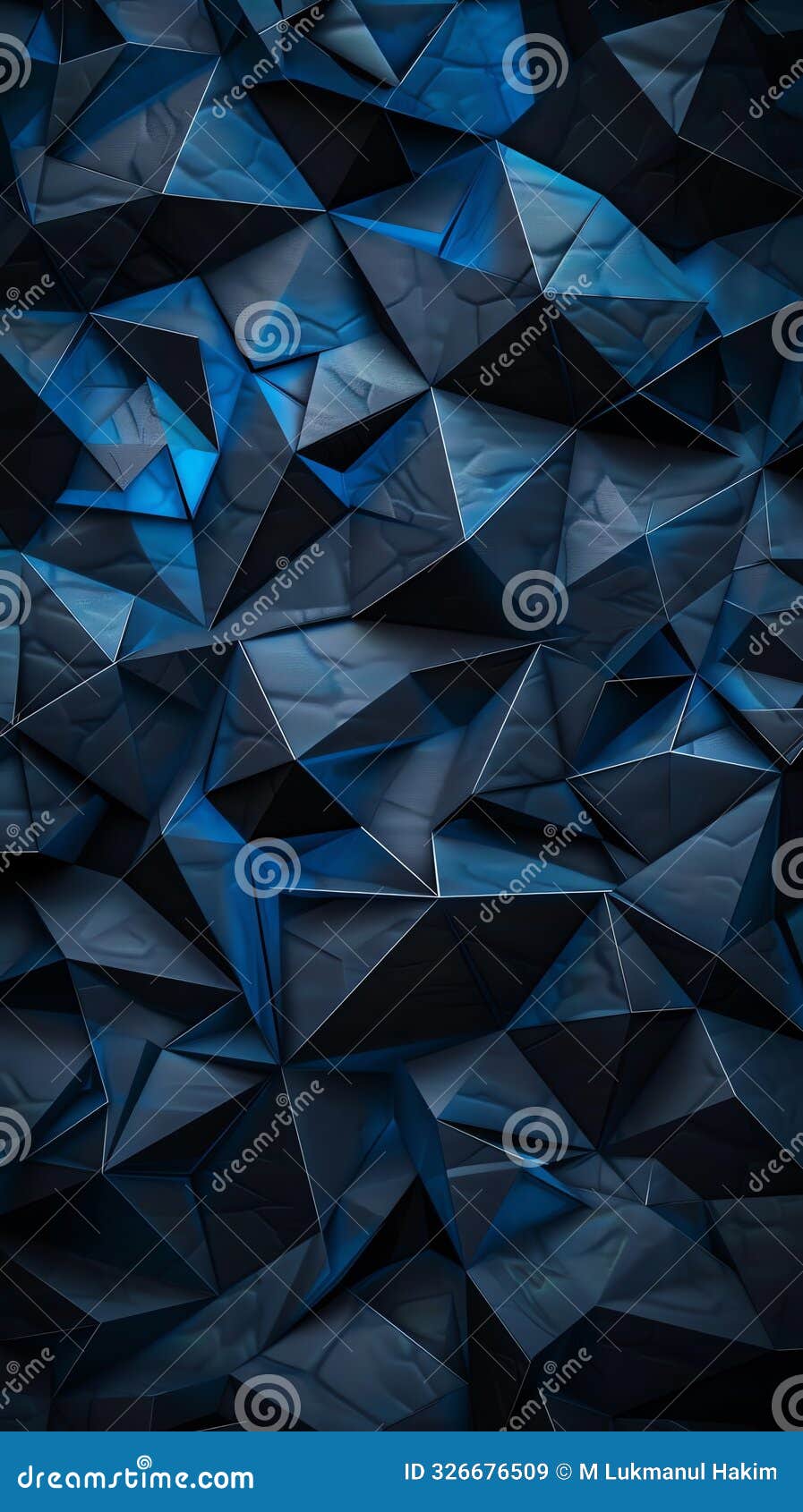 Abstract Dark Blue Geometric Background. Modern, Low Poly Texture for ...