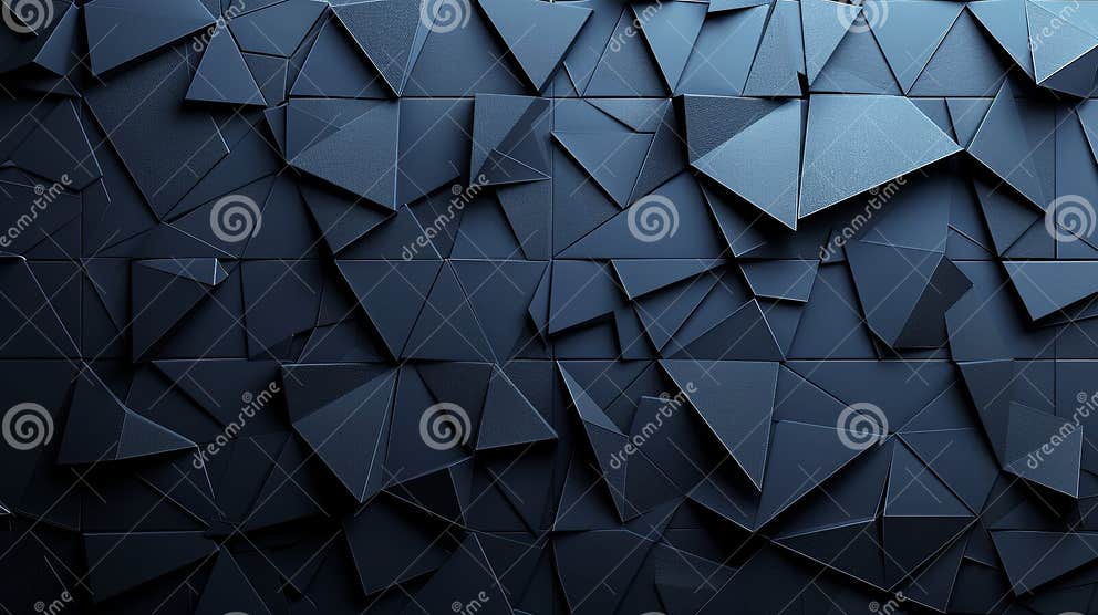 Abstract Dark Blue Geometric Background with Sharp, Angled Triangles ...