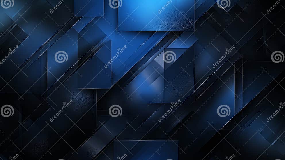 Abstract Dark Blue Geometric Pattern with Overlapping Shapes. Modern ...