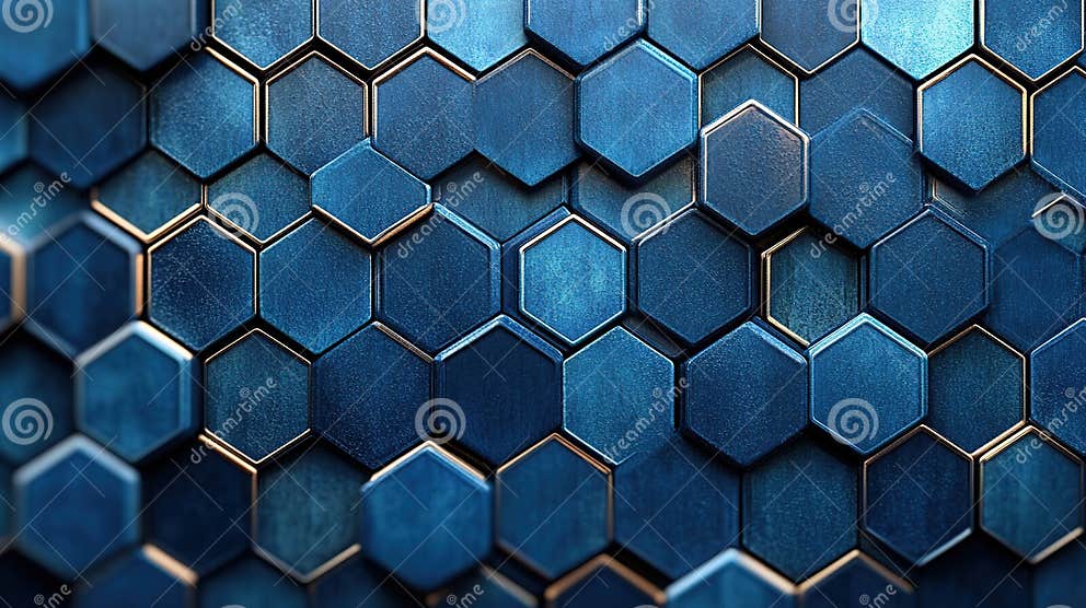 Abstract Dark Blue Hexagon Pattern Background Texture Stock ...