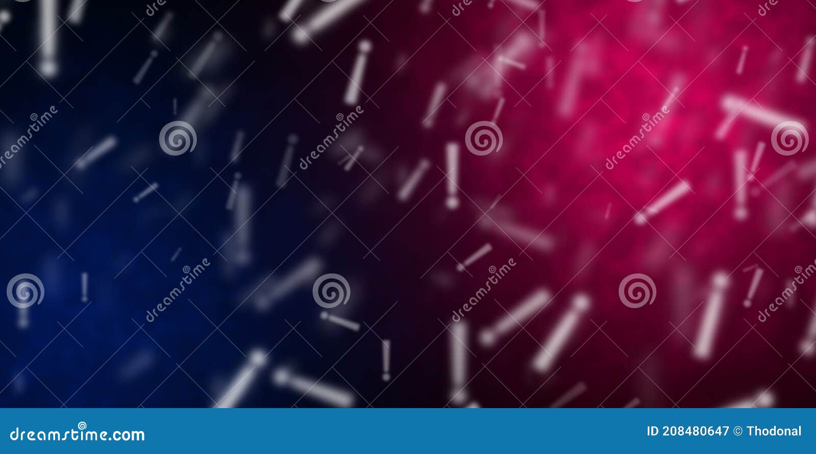 Abstract Dark Blue and Magenta Background with Flying Exclamation Marks ...