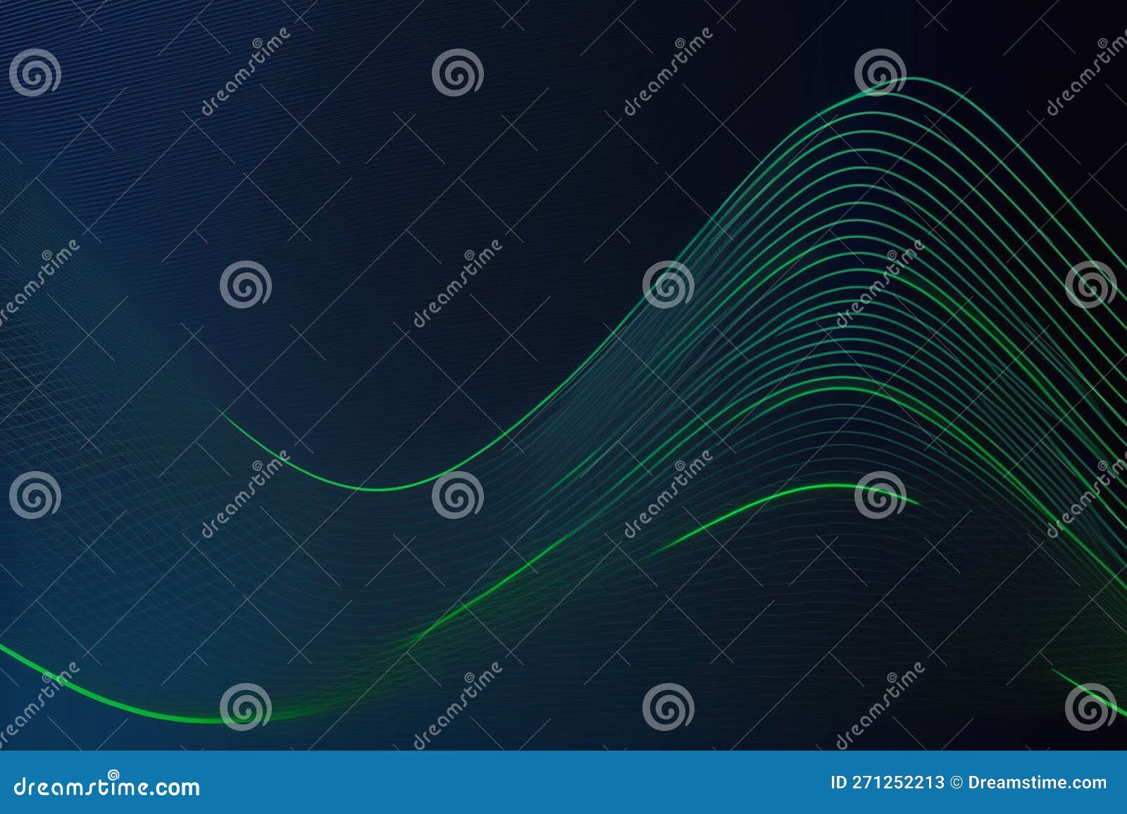 Abstract Dark Blue Mesh Gradient with Glowing Green Curve Line ...