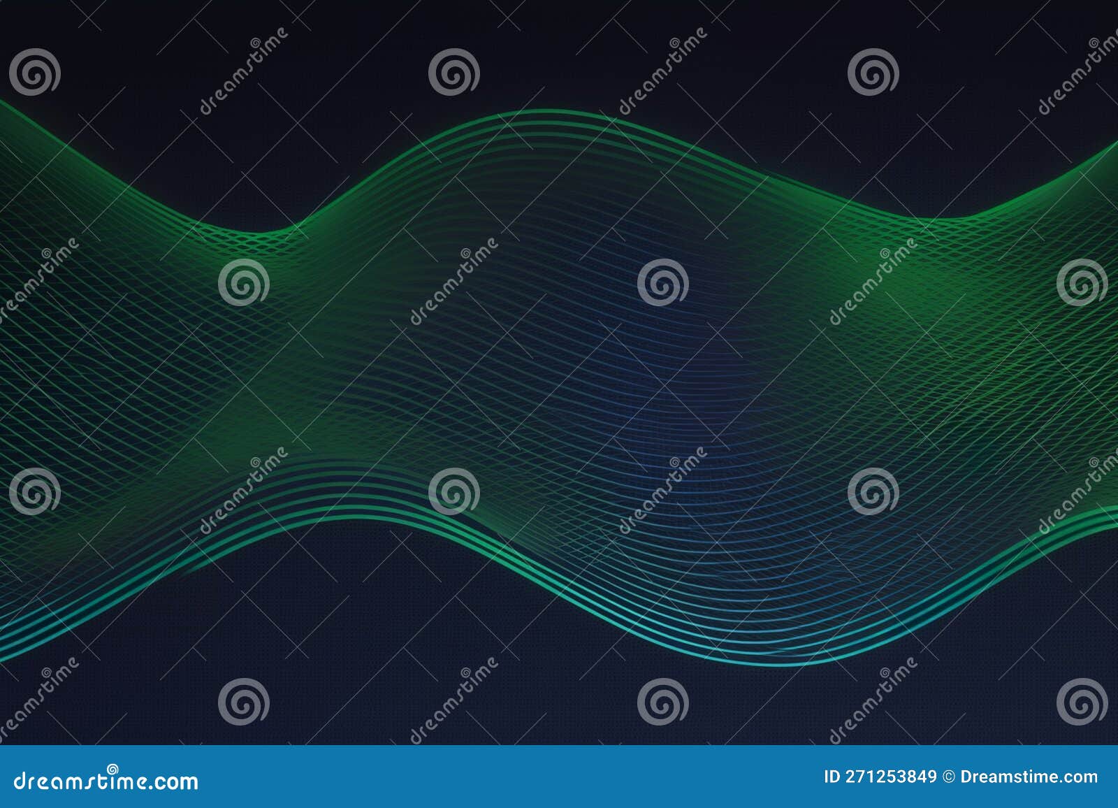 Abstract Dark Blue Mesh Gradient with Glowing Green Curve Line ...