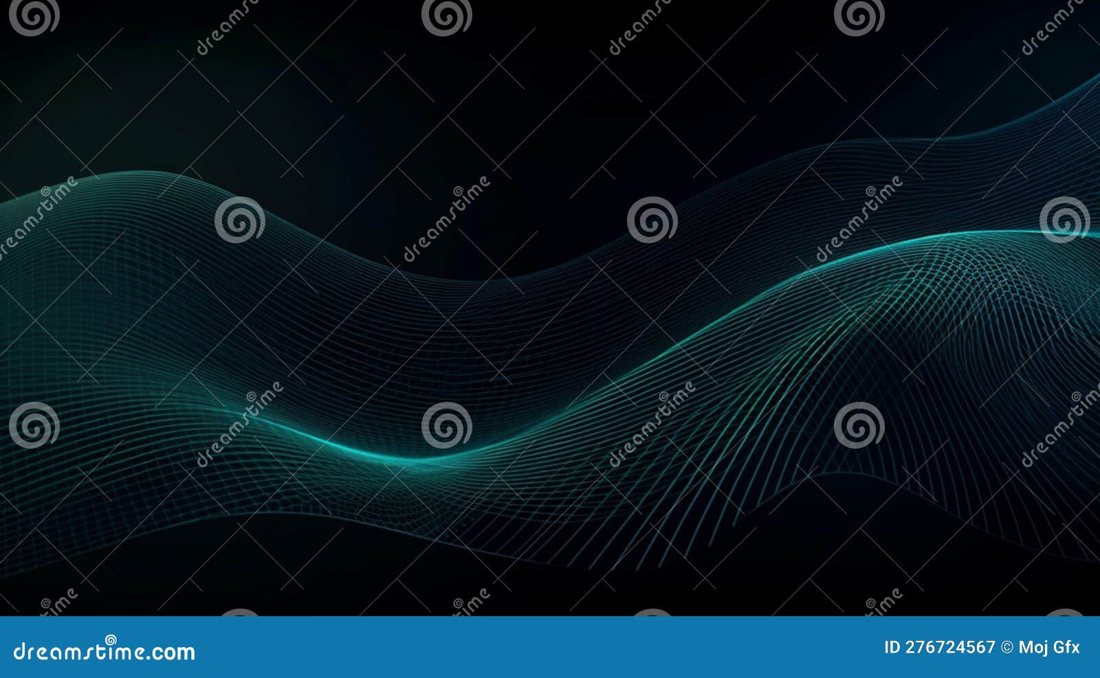 Abstract Dark Blue Mesh Gradient with Glowing Green Curve Lines Pattern ...