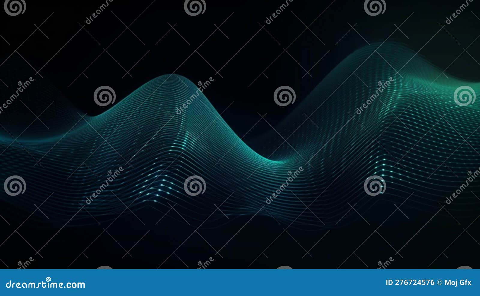 Abstract Dark Blue Mesh Gradient with Glowing Green Curve Lines Pattern ...