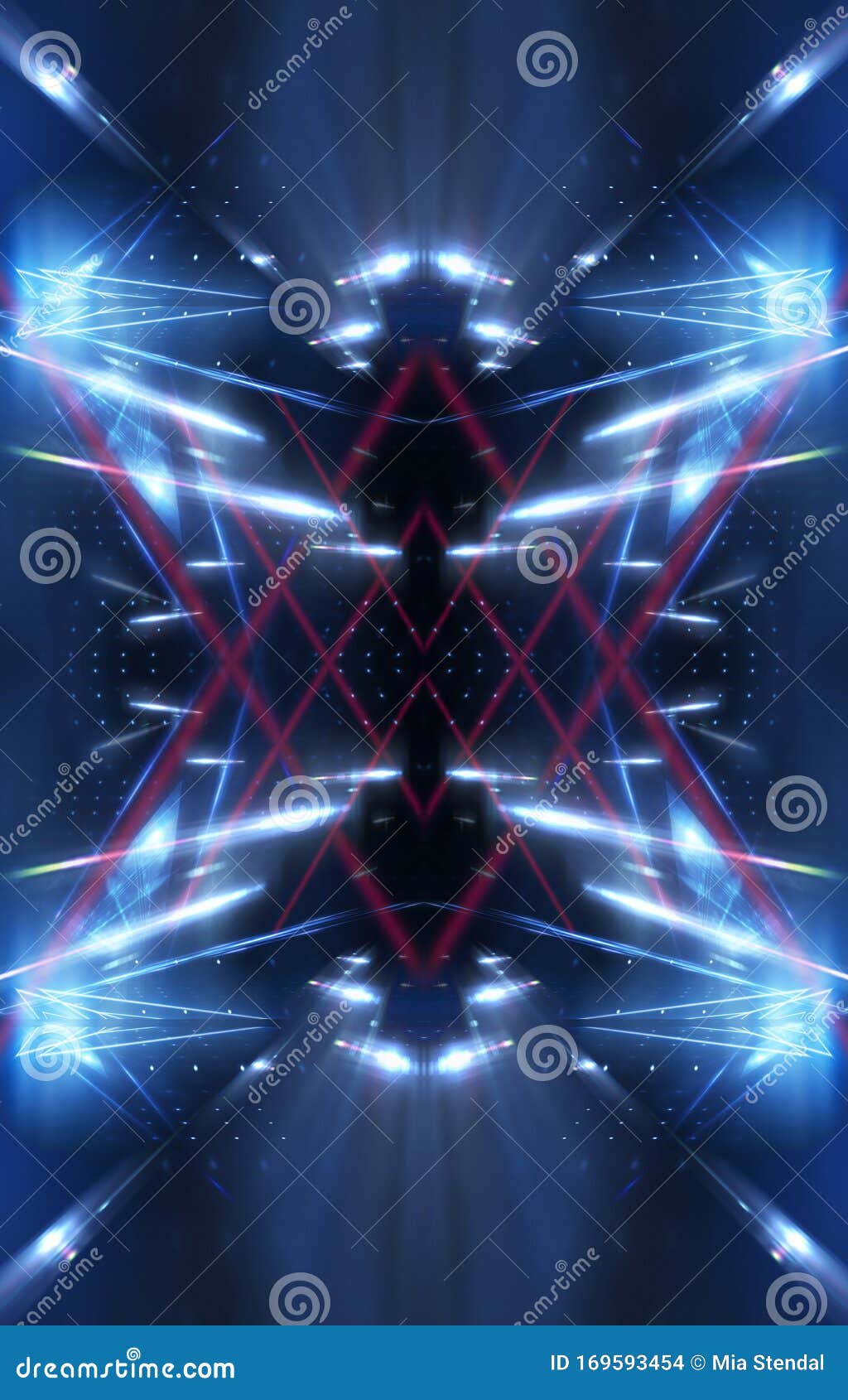 Dark Background with Lines and Spotlights, Neon Light, Night View ...