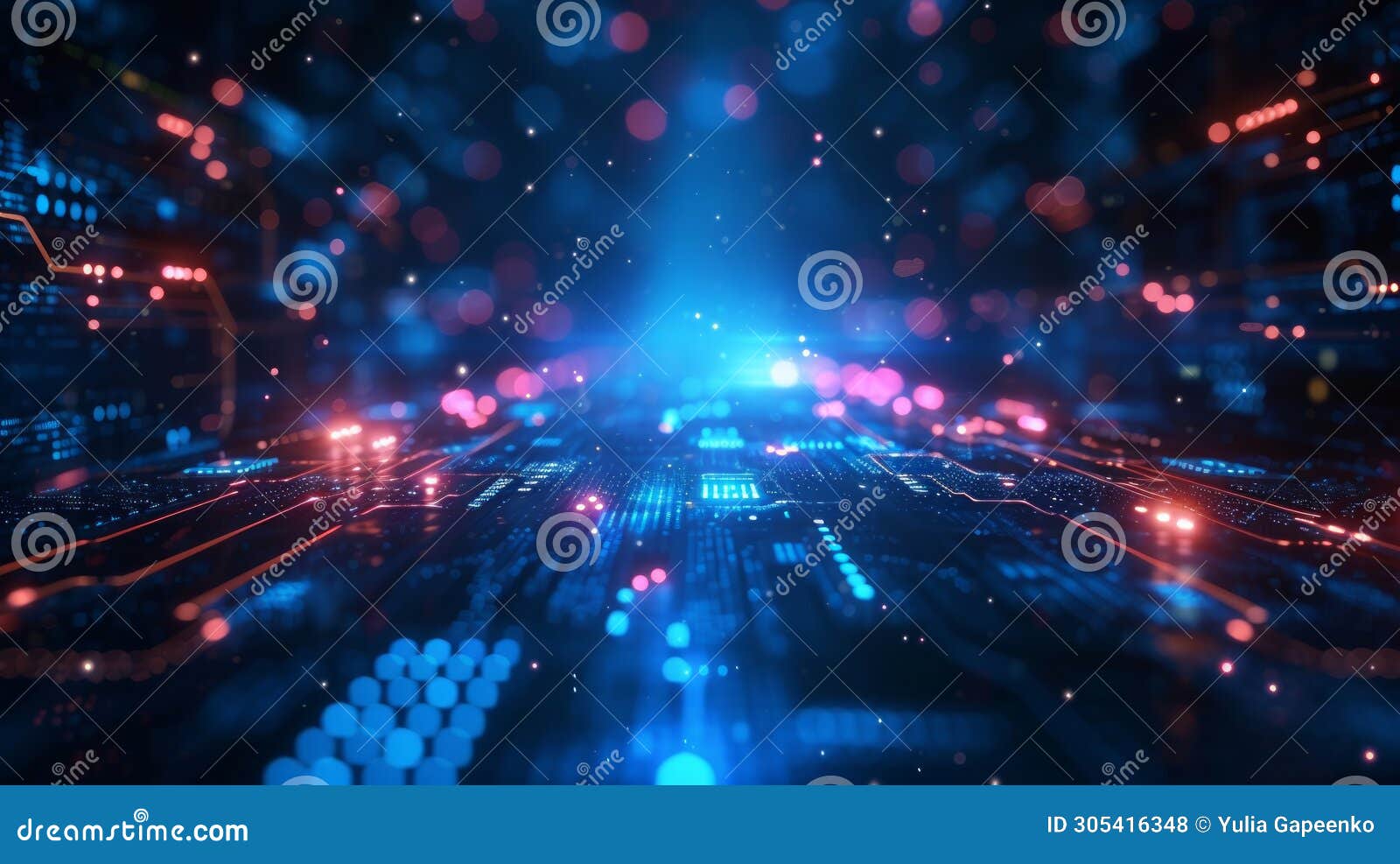 Abstract Dark Blue and Neon Technology Background Stock Photo - Image ...