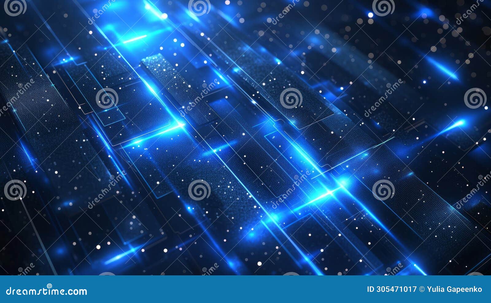 Abstract Dark Blue and Neon Technology Background Stock Image - Image ...