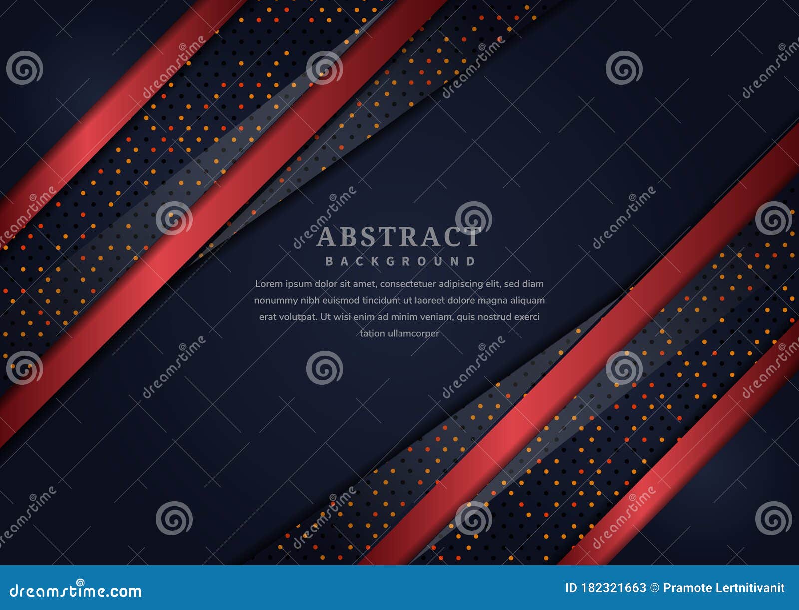 Abstract Dark Blue Overlapping Layer with Border Red with Glitter and ...