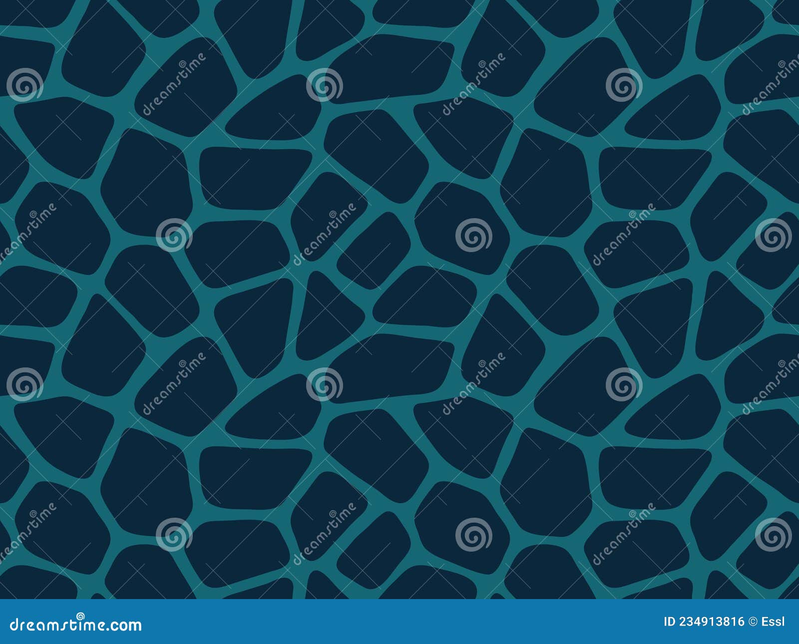 Abstract Dark Blue Seamless Pattern. Plant Biological Cell Artwork ...