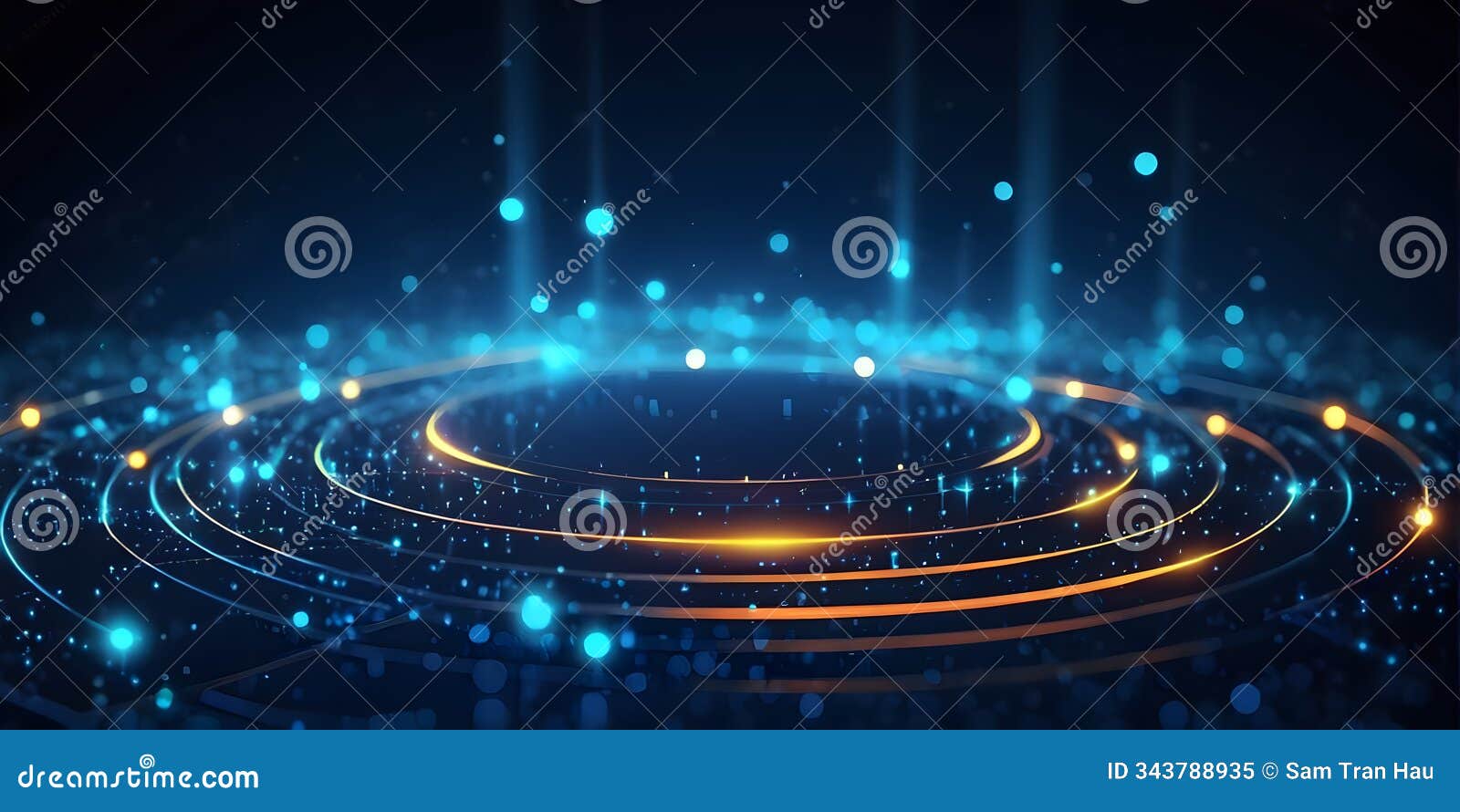 Abstract Dark Blue Technical Background. Technology Background with ...