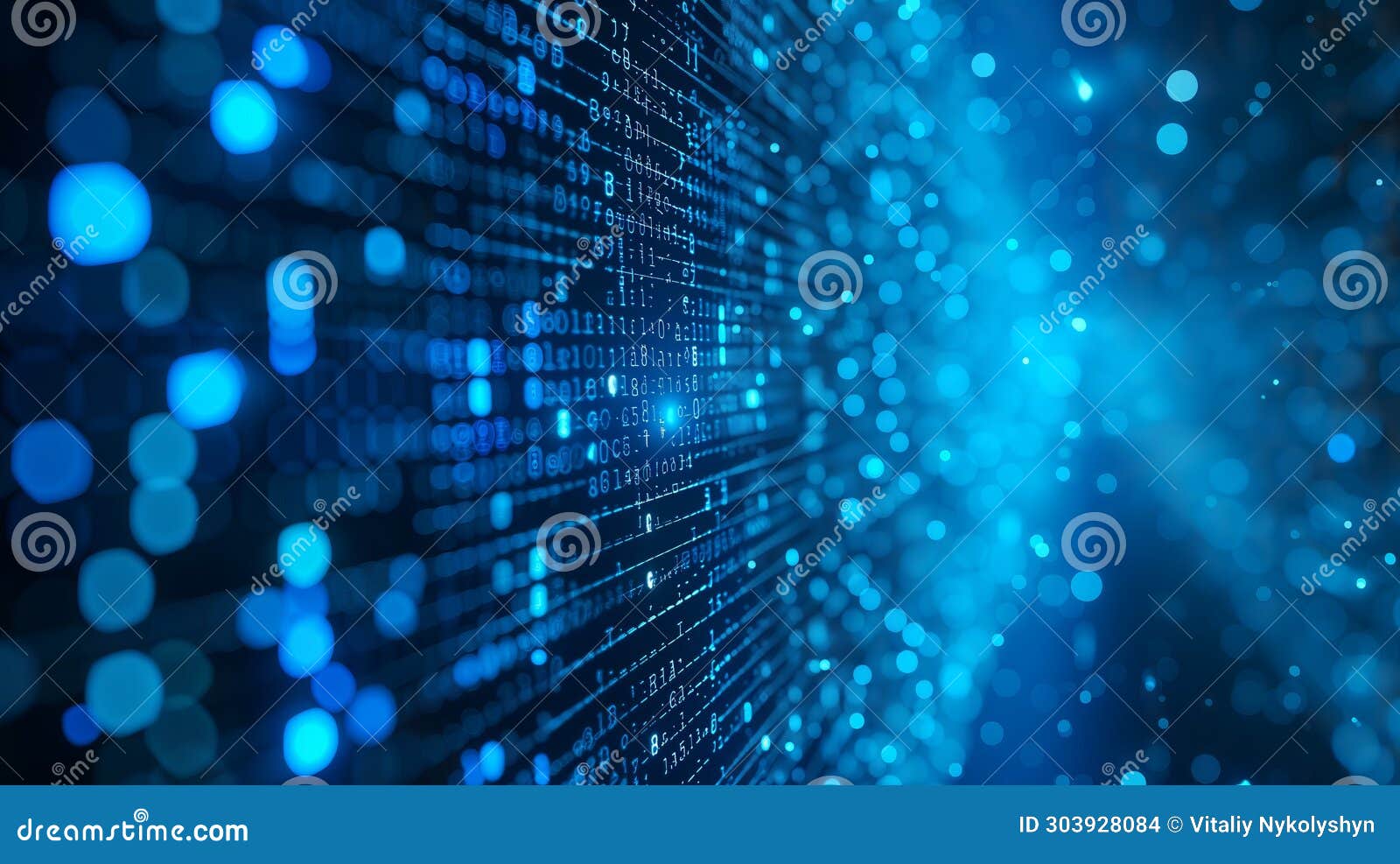 Technologic Background With Representation Of Binary Code Animation Binary Digits 1 And 0 In