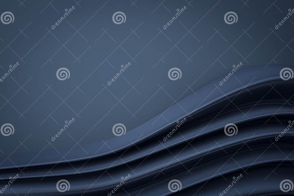 Abstract Dark Blue Wave Pattern Background with Curved Lines. 3D ...