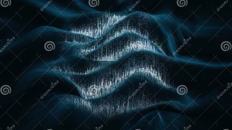 Abstract Dark Blue Wave Pattern, Digital Art High Quality Image Stock ...