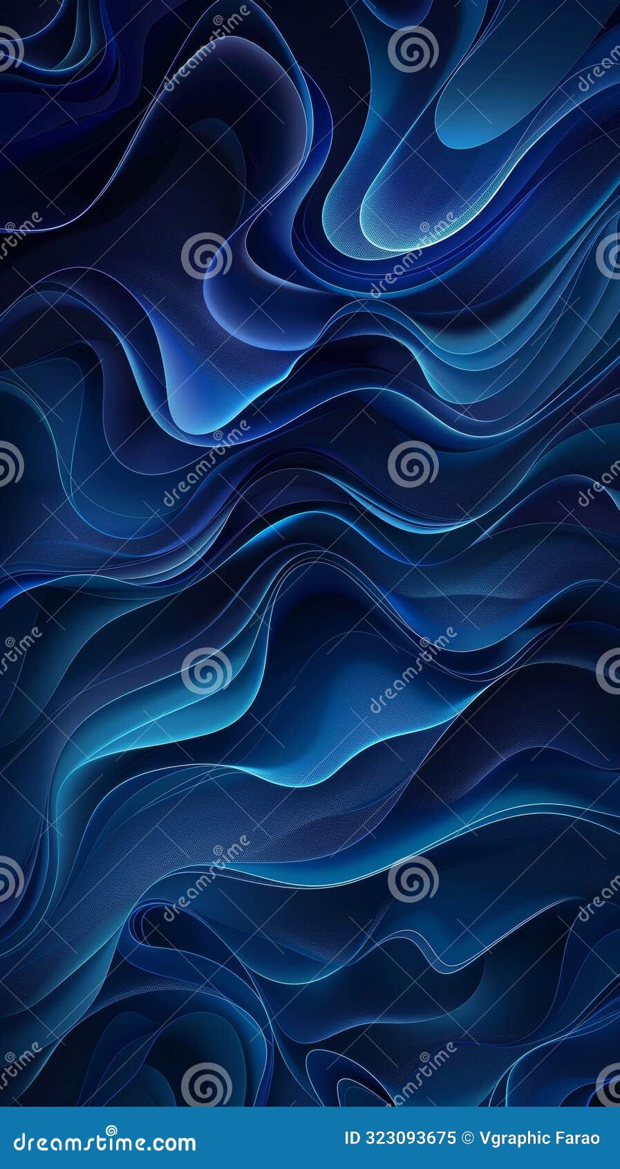 Abstract Dark Blue Wavy Pattern with Light Accents Stock Image - Image ...