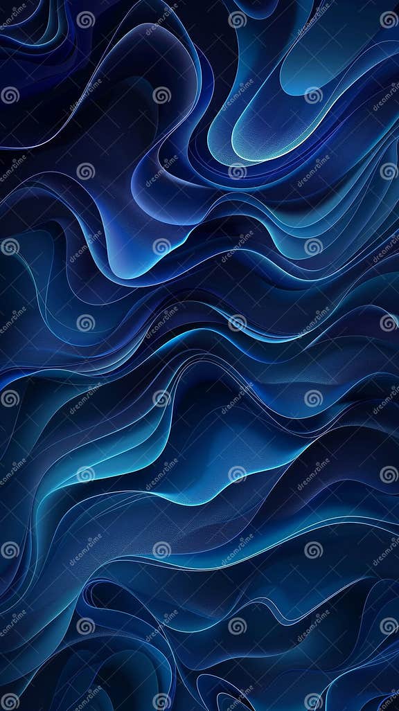 Abstract Dark Blue Wavy Pattern with Light Accents Stock Image - Image ...