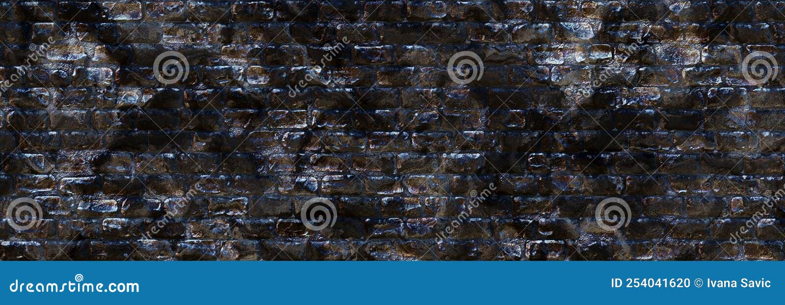 Abstract Dark Brick Dirty City Wall Pattern Panoramic Background ...