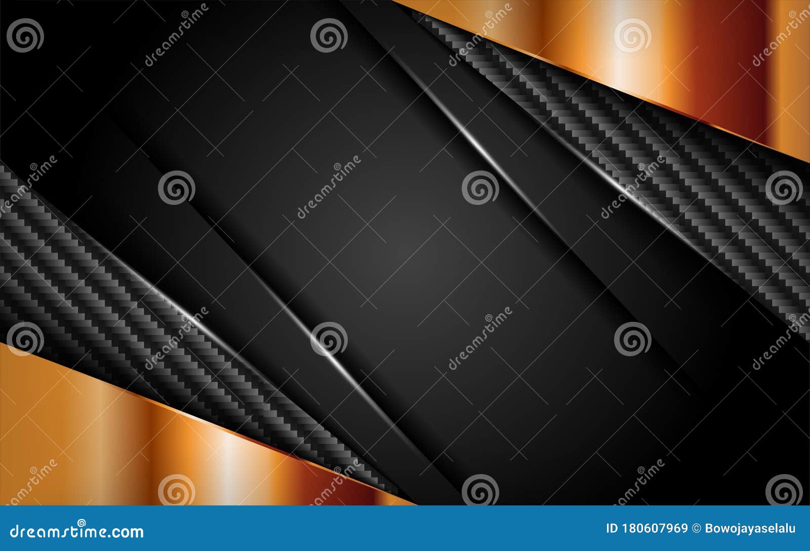 Abstract Dark Carbon Background Combine with Golden Shape Stock Vector ...