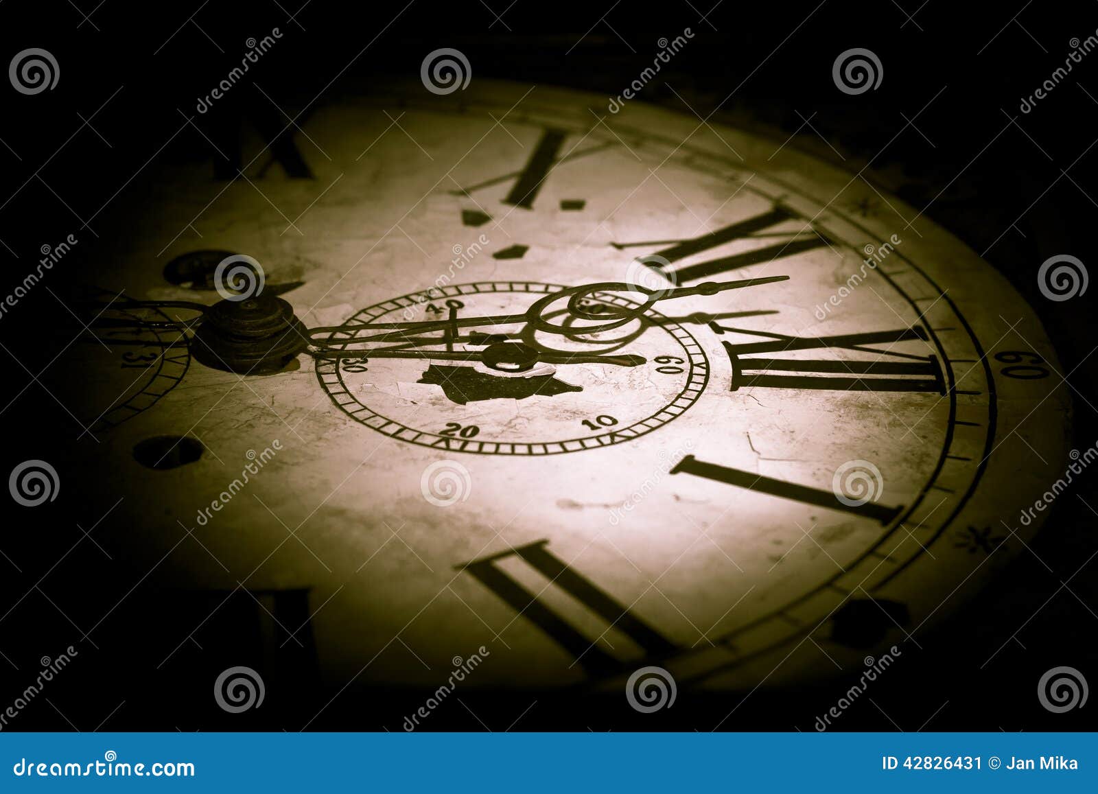 Abstract dark clock stock image. Image of historic, hour - 42826431